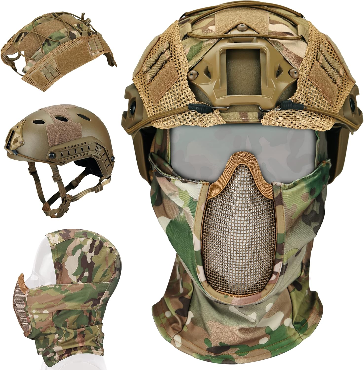 Guayma Tactical Helmet with Mesh Mask - Ultimate Protection – GearMustHave