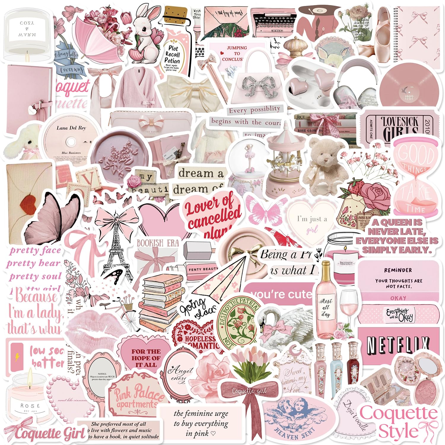 Aesthetic Coquette Vinyl Stickers Set (100PCS) – GearMustHave