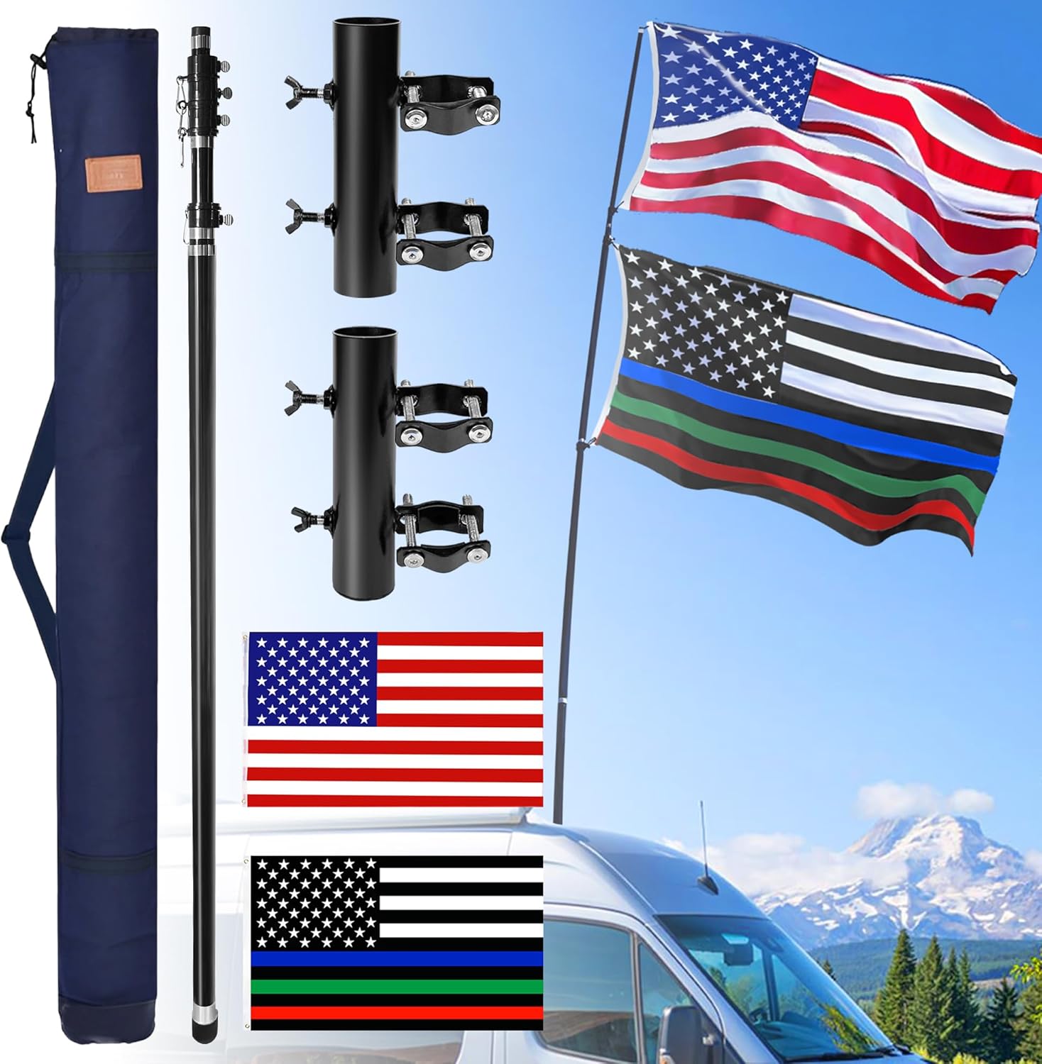 Montex 14ft RV Flag Pole Kit - Portable & Durable! – GearMustHave