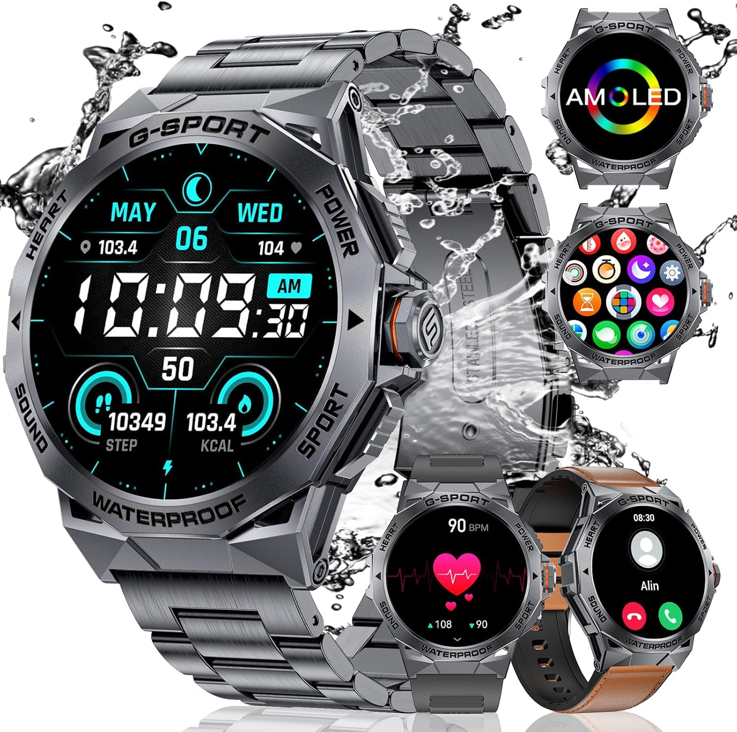 LIGE Smartwatch: 1.43 Always-On Display, 120+ Sports Modes – GearMustHave