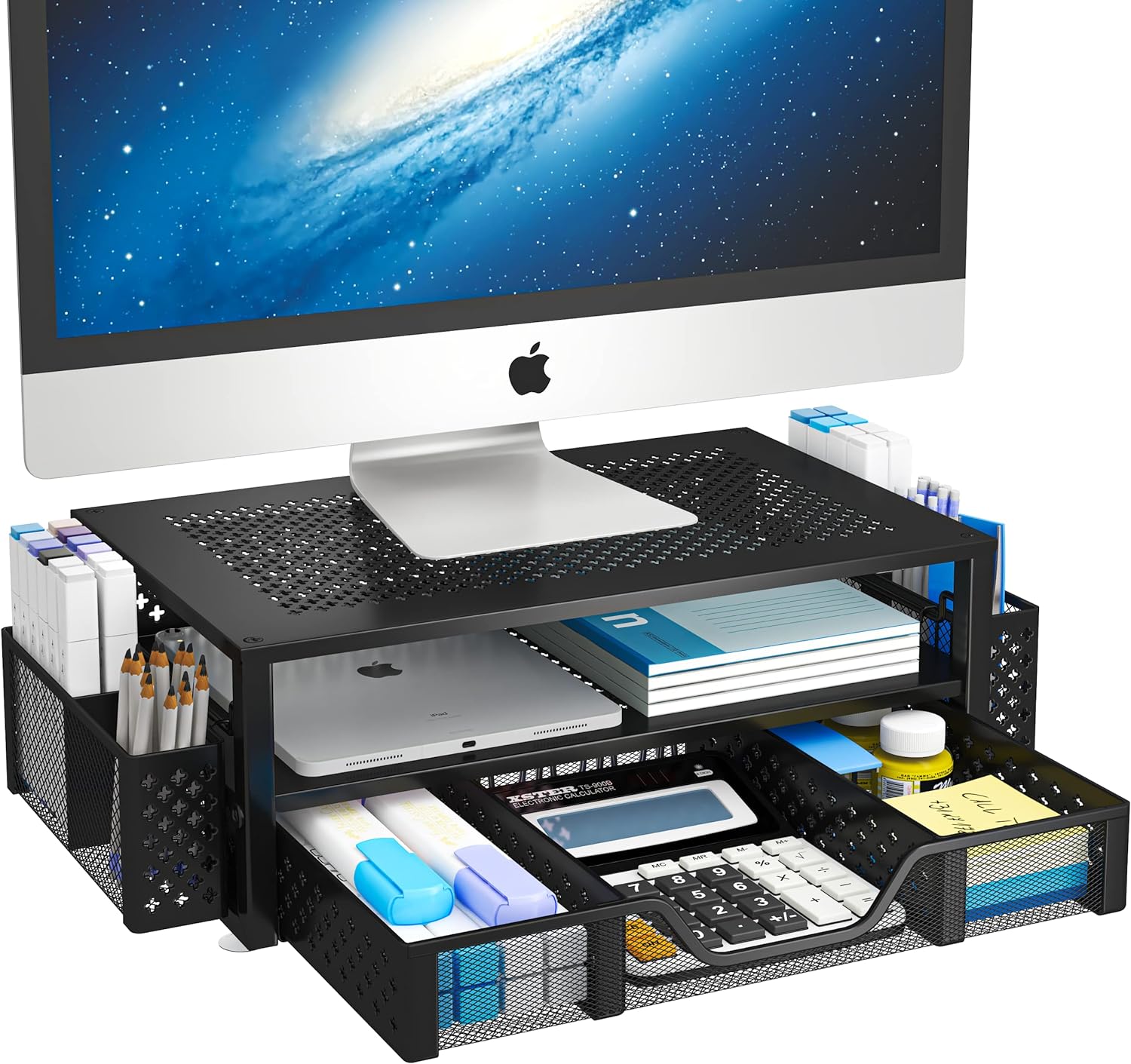 Space-Saving Monitor Stand with Drawer – GearMustHave