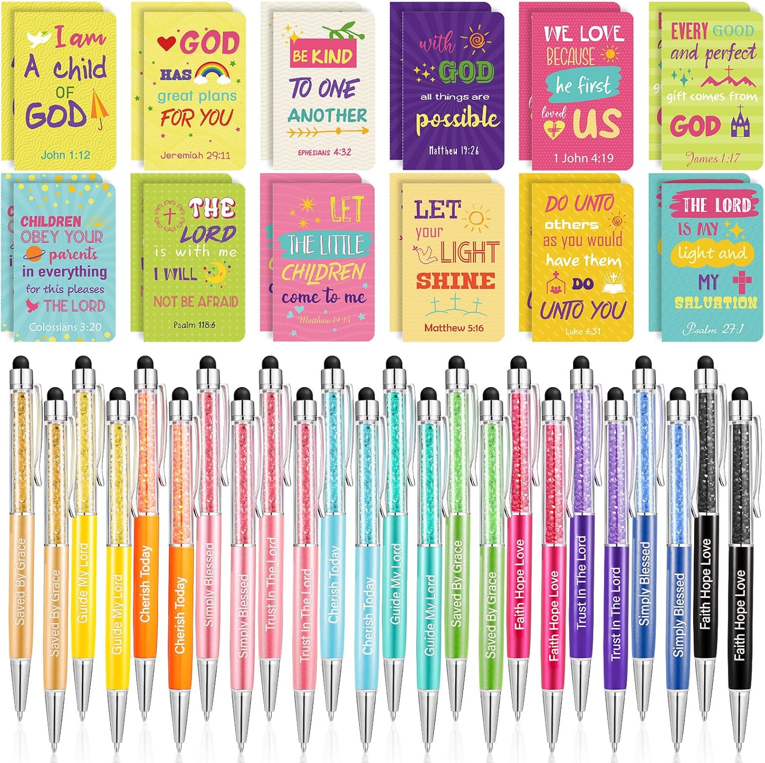 Christian Gift Set: 48 Bible Verse Notebooks & Pens – GearMustHave