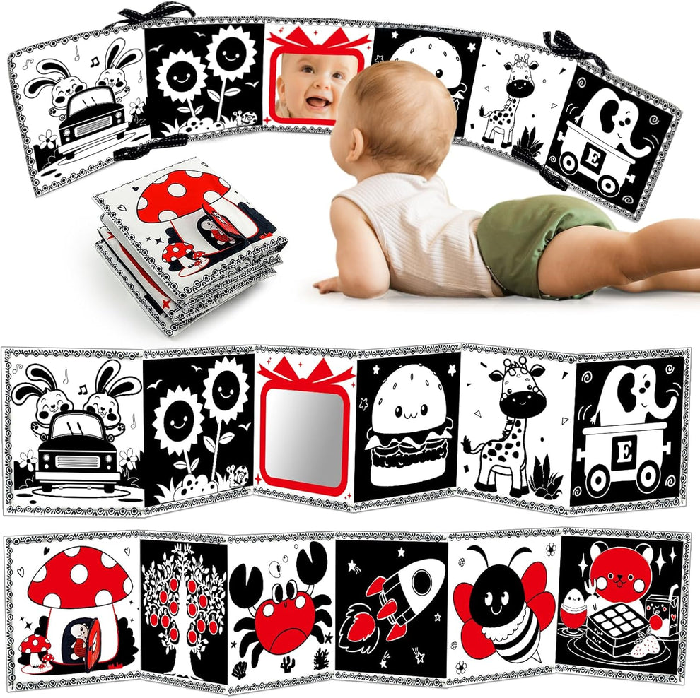 High Contrast Sensory Crinkle Book for Baby's Brain Development ...