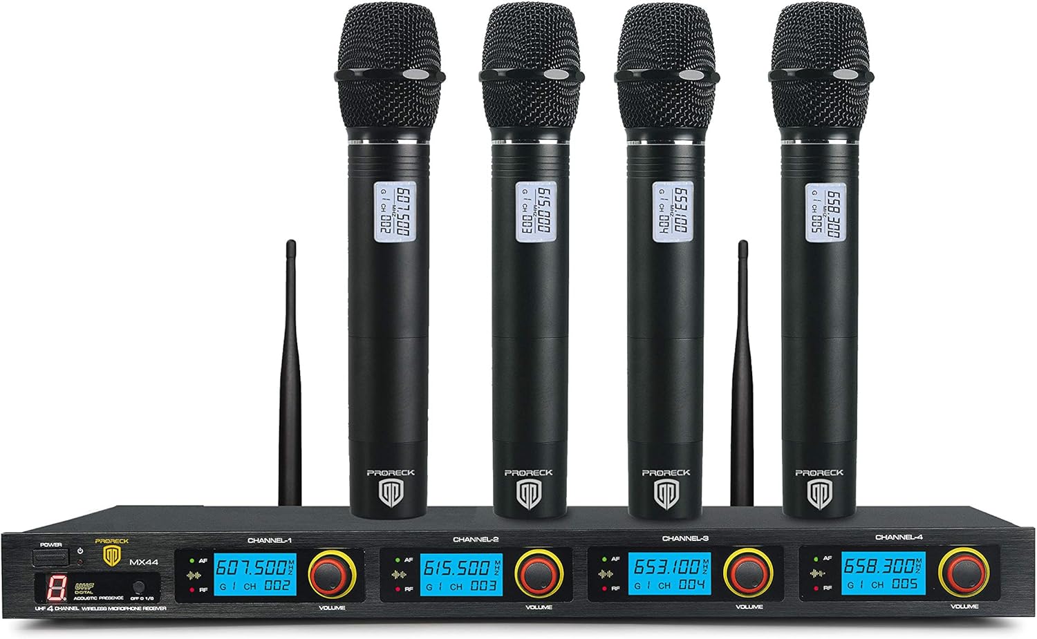 PRORECK MX44 4-Channel Wireless Mic System - Perfect for Events ...