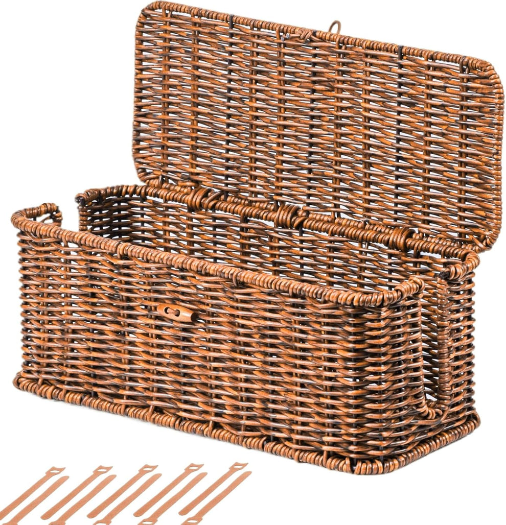Rattan Style Cable Box - Organize with Style! – GearMustHave