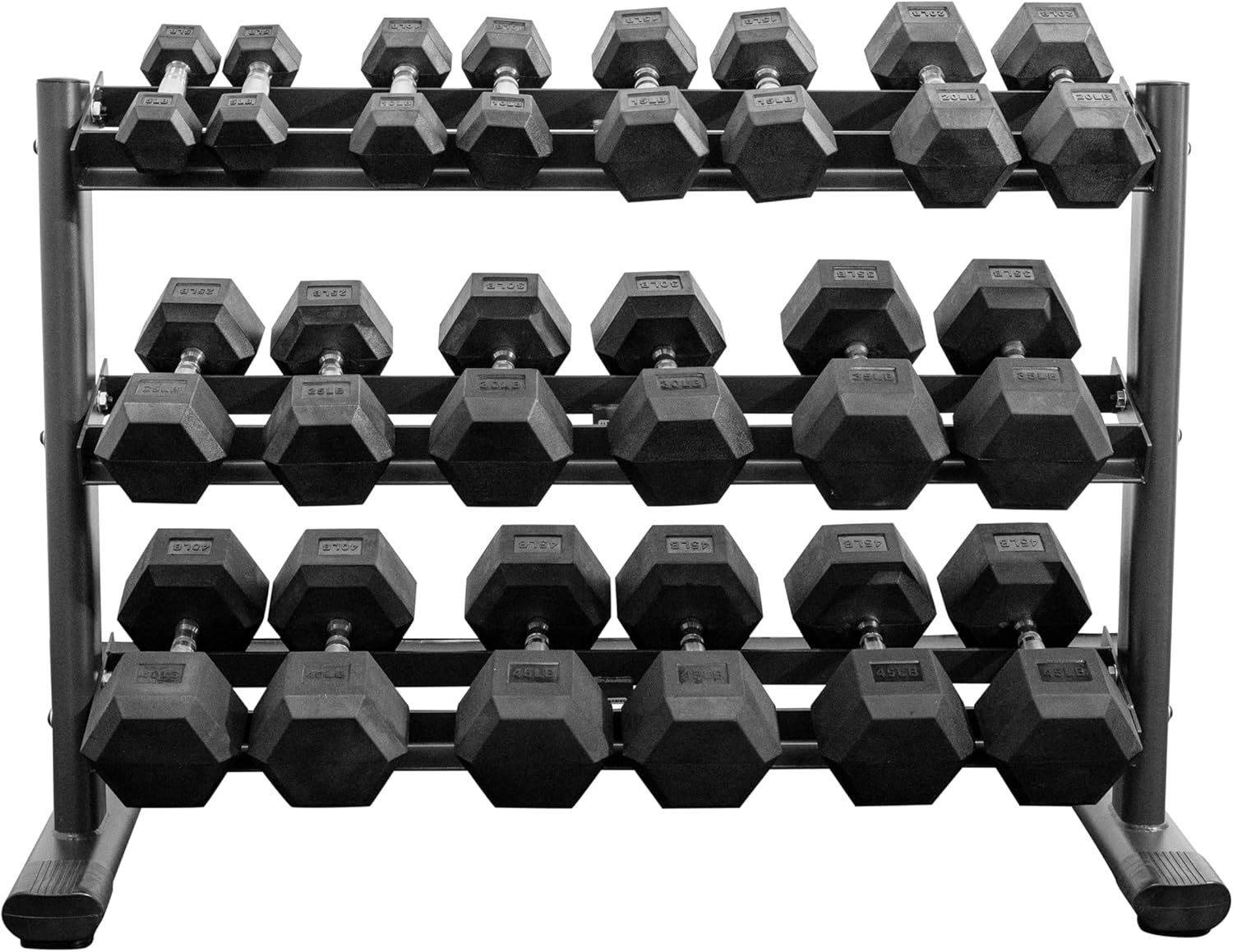 Home Gym Dumbbell Set + Rack | Heavy Duty Stainless Steel | 5-50lbs ...
