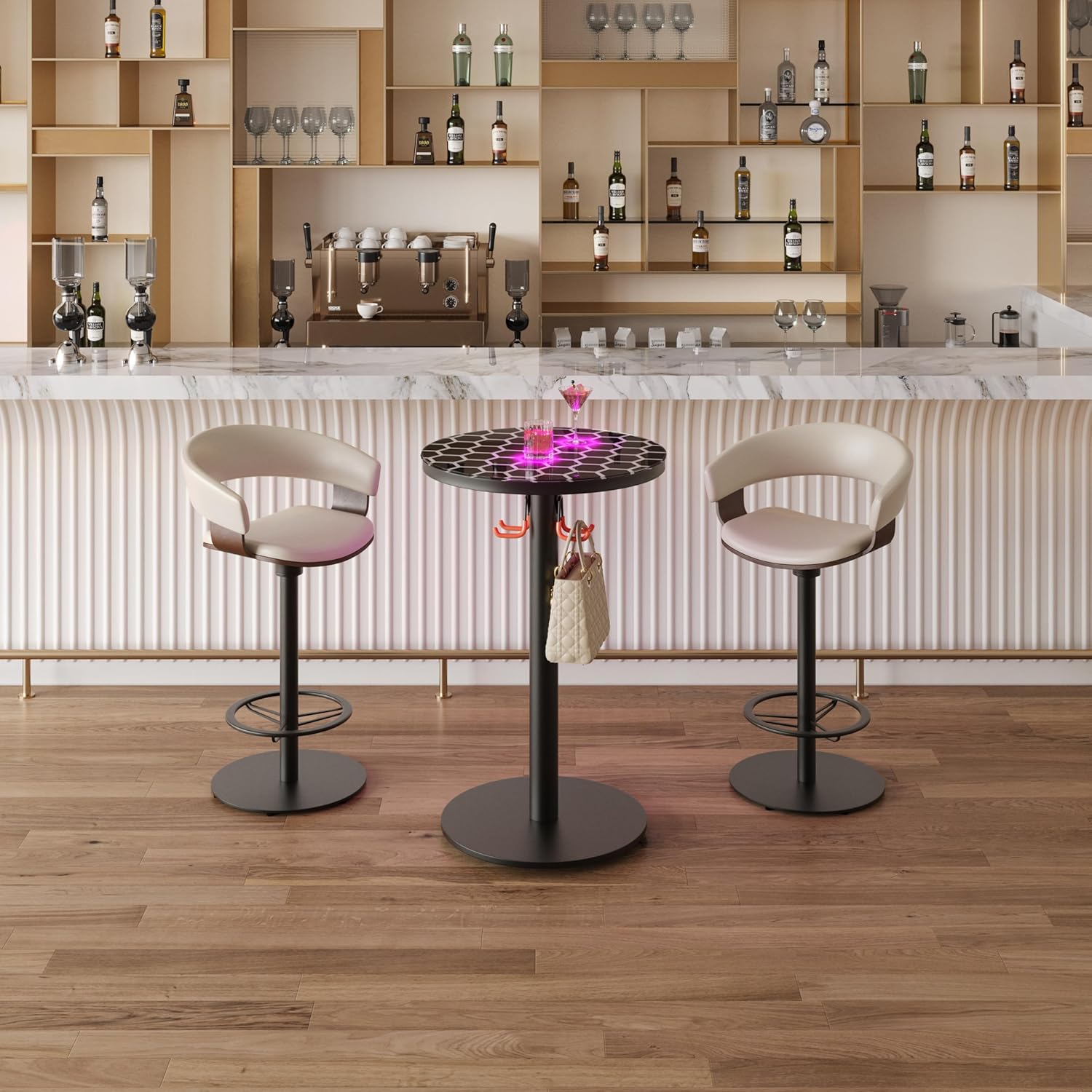 Modern LED Round Bar Table - Stylishly Illuminate Any Space! – GearMustHave