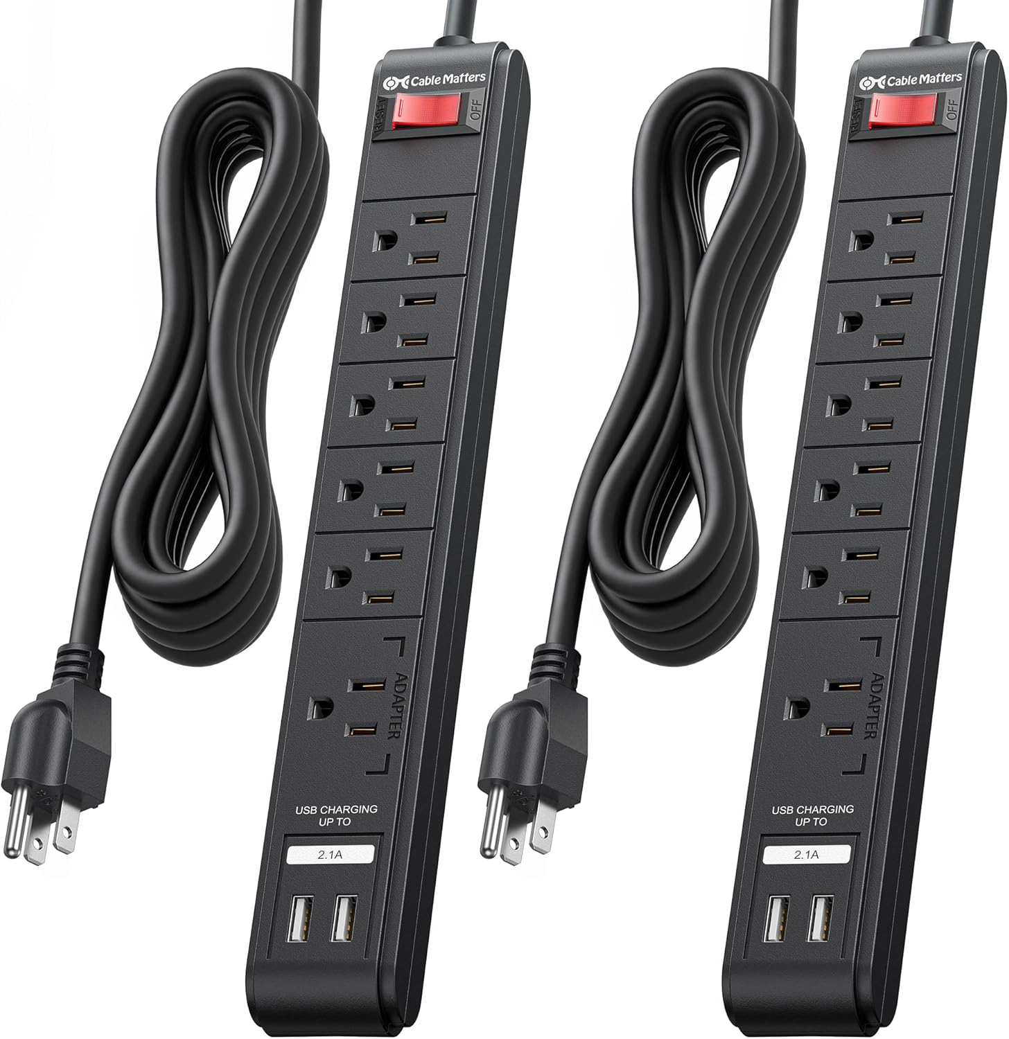 12ft Surge Protector Power Strip with USB Ports - Cable Matters ...