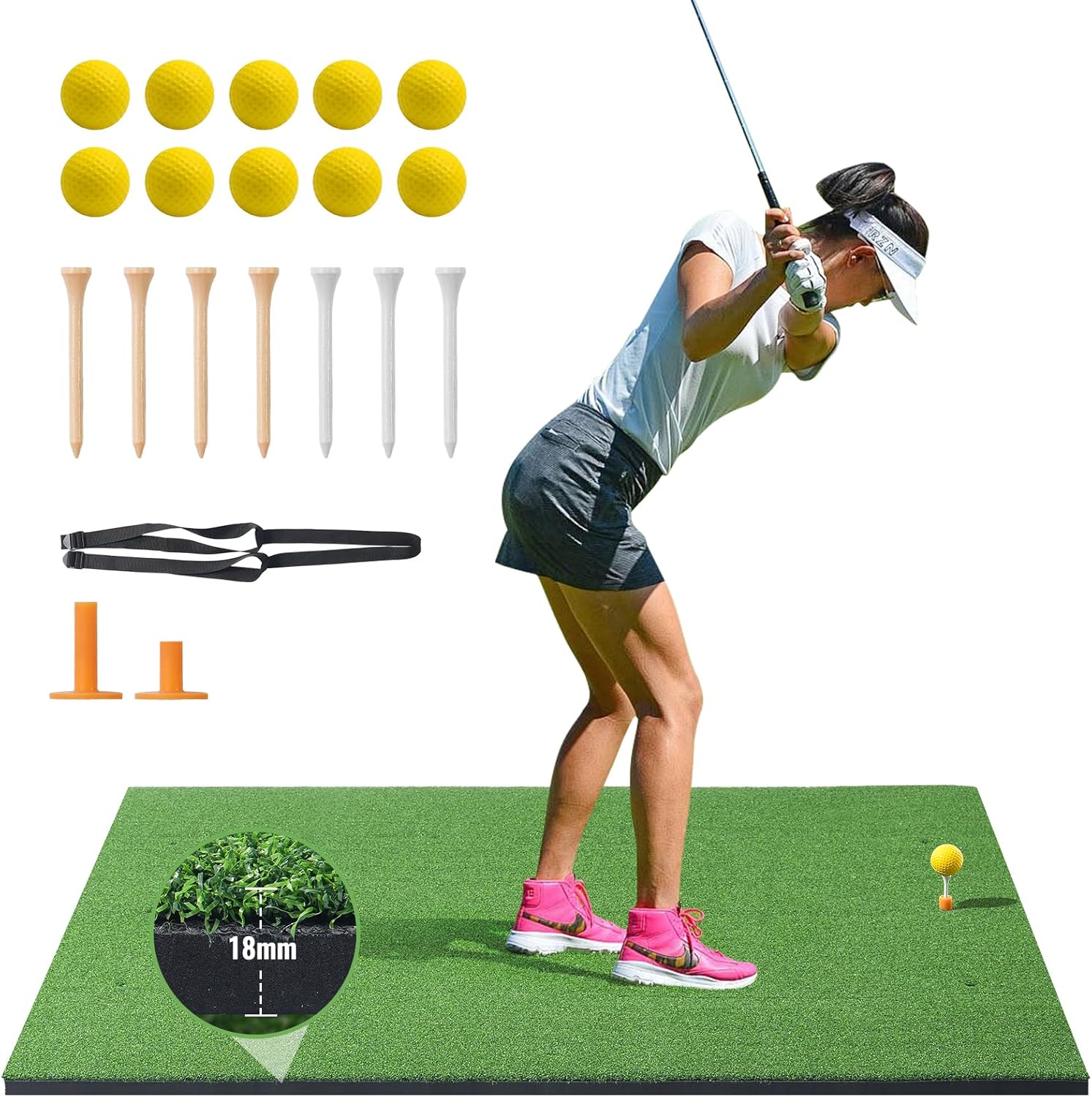 VEVOR 5x4ft Golf Hitting Mat Set - Ultimate Golf Training Kit ...
