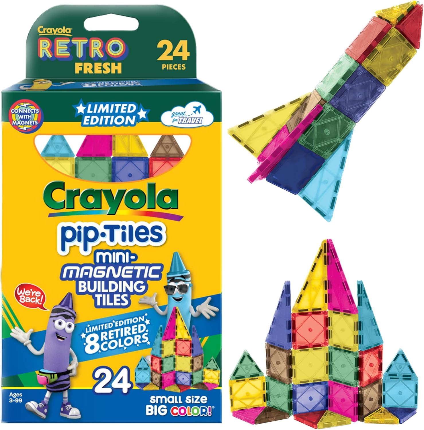 CreateOn Crayola Retro PIP Magnetic Tiles for Kids – GearMustHave