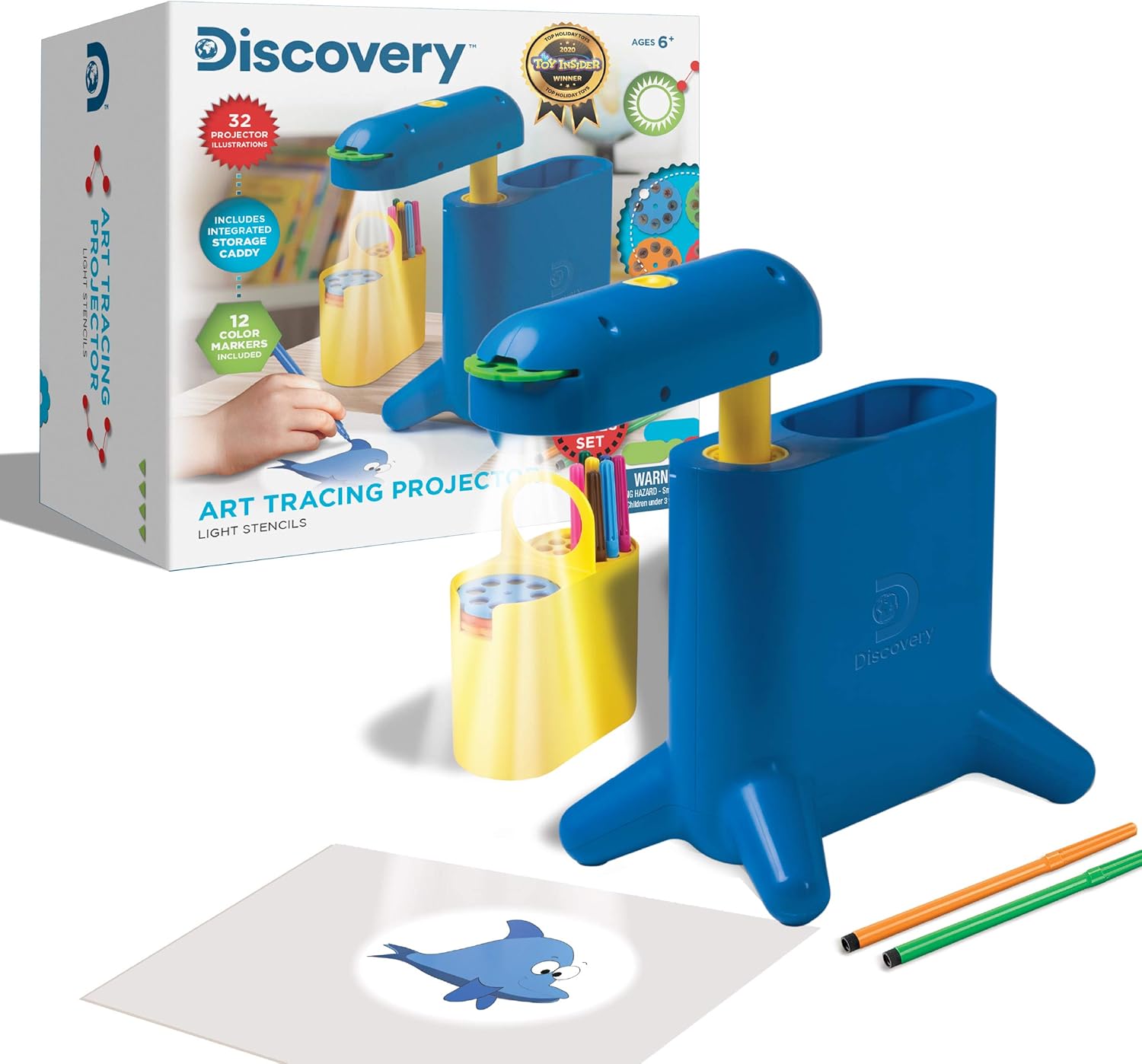 Discovery Kids Art Tracing Projector: Learn to Draw with 32 Stencils ...