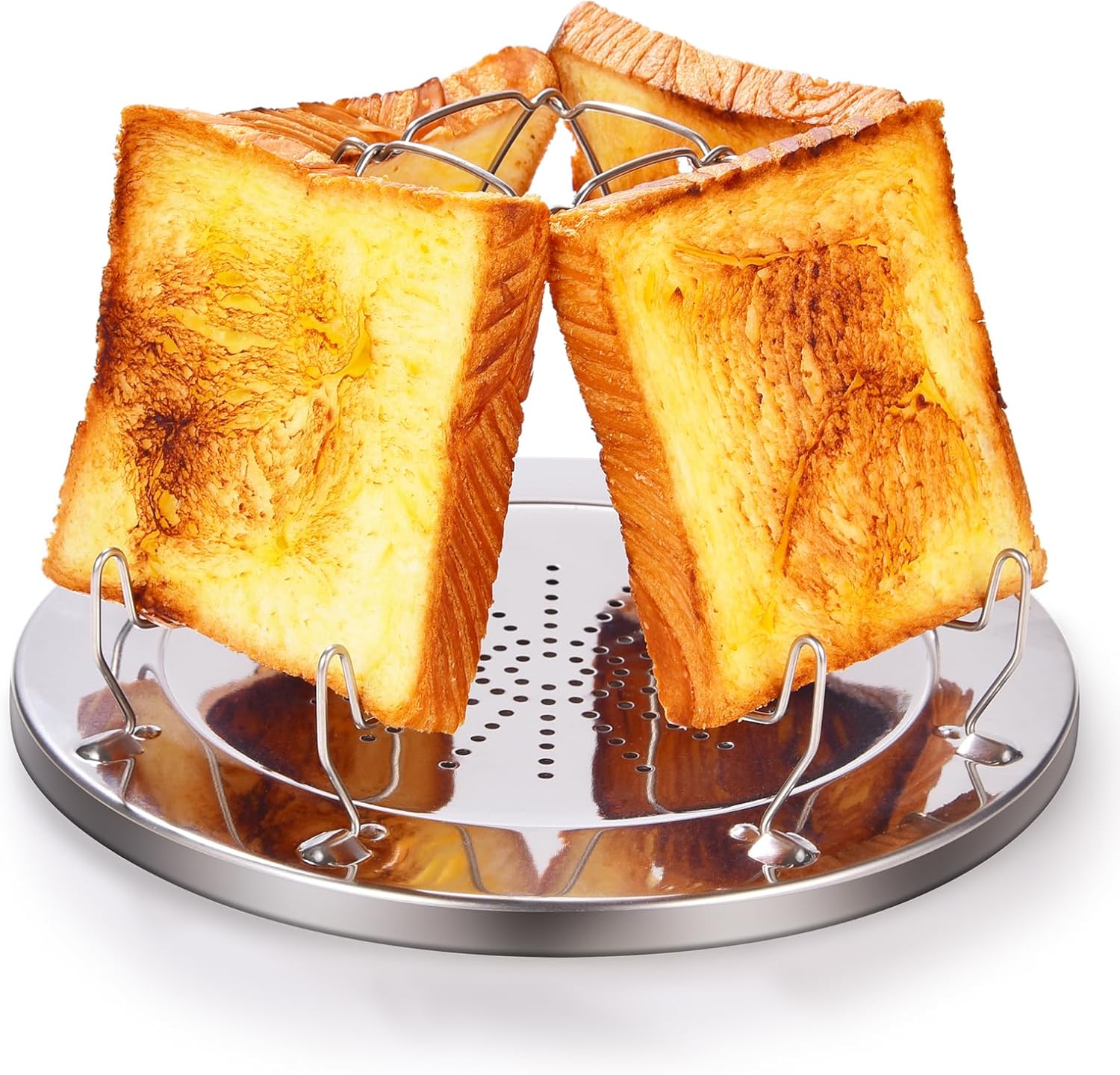 Folding Stainless Steel Camp Stove Toaster - Toast 4 Slices Outdoors ...