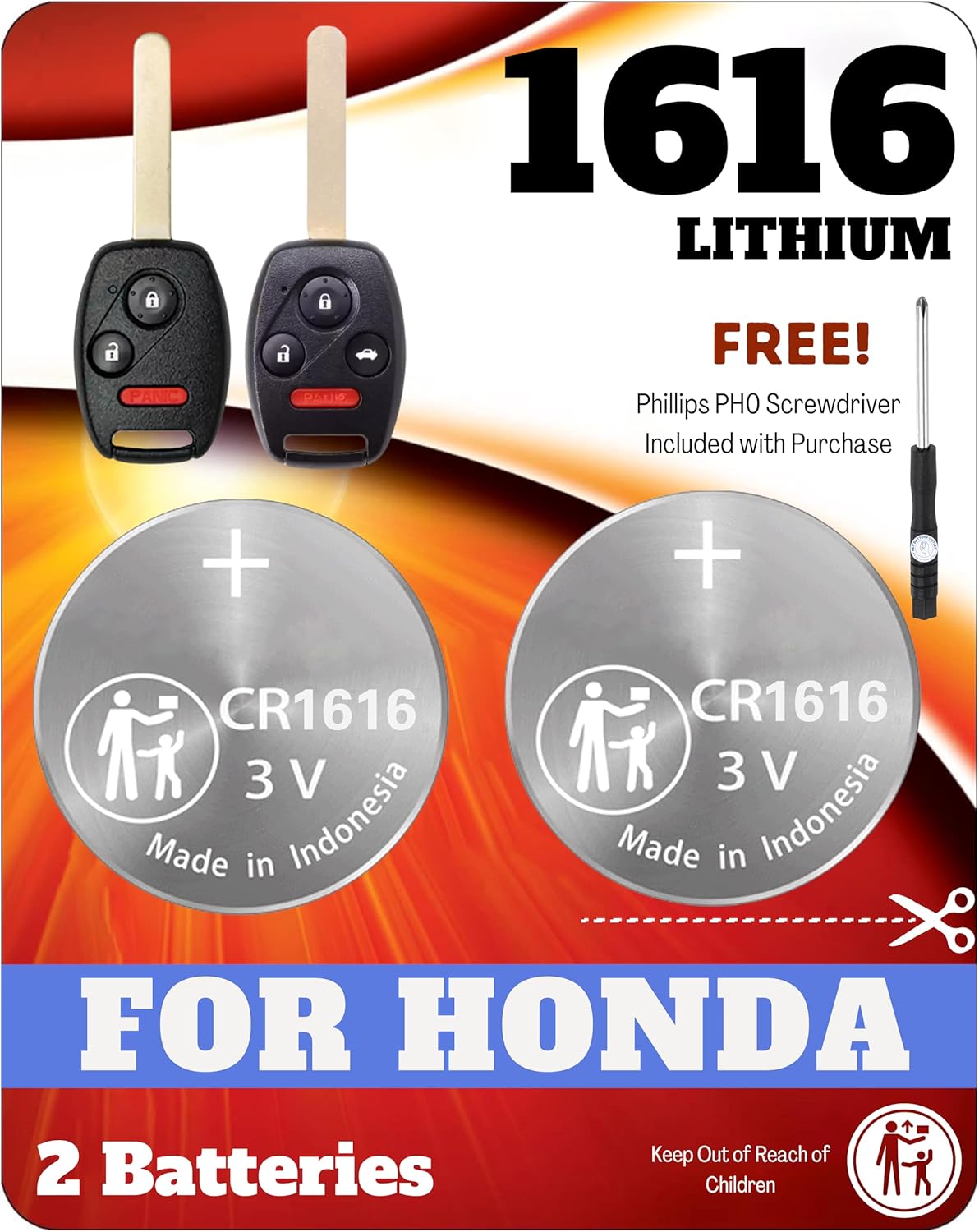Honda CR1616 Key Fob Battery Replacement Duo – GearMustHave