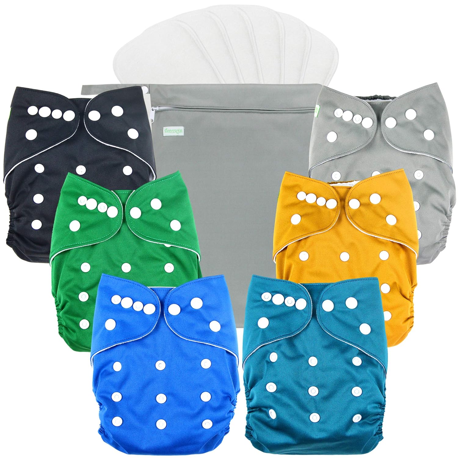 Washable Cloth Diapers 6 Pack: One Size Fits All – GearMustHave