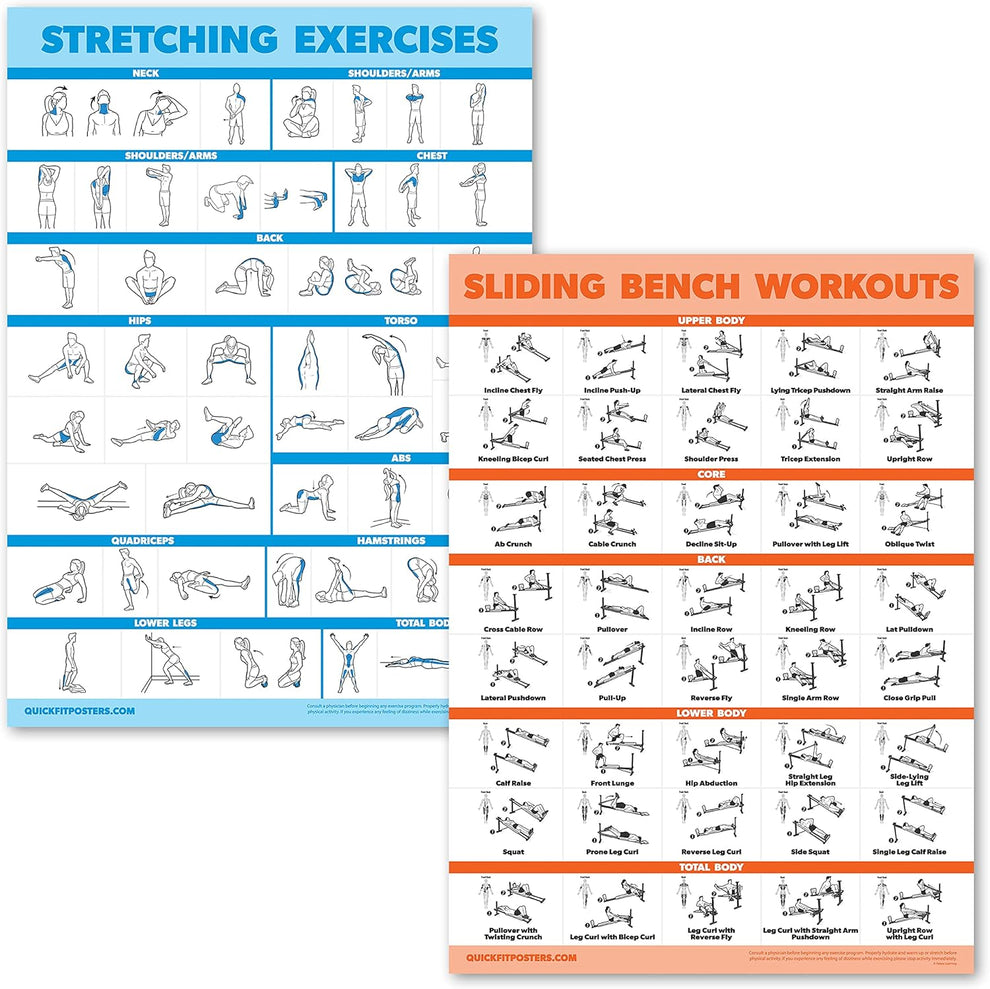 Total Gym & Weider Compatible Exercise Poster Set (2 Pack) – GearMustHave