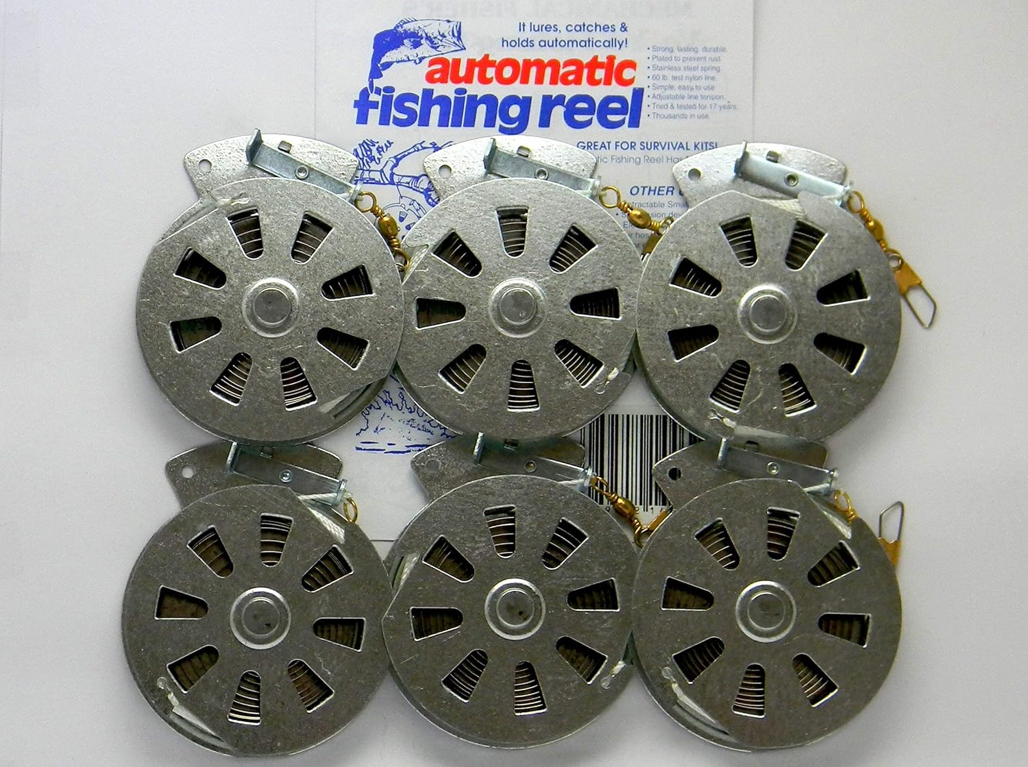 6 Mechanical Fisher's Yo Yo Reels - 1/2 Dozen Pack - Easy Fish Trappin ...