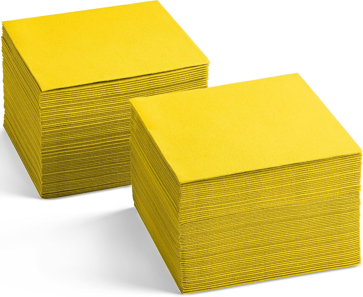 200-Pack Bright Yellow Cocktail Napkins - Disposable Linen Feel for Pa ...