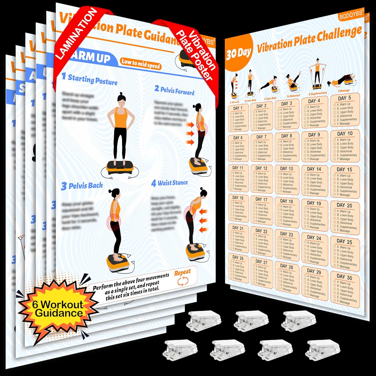 Vibration Plate Exercise Chart - 6 Workouts + Planner – GearMustHave