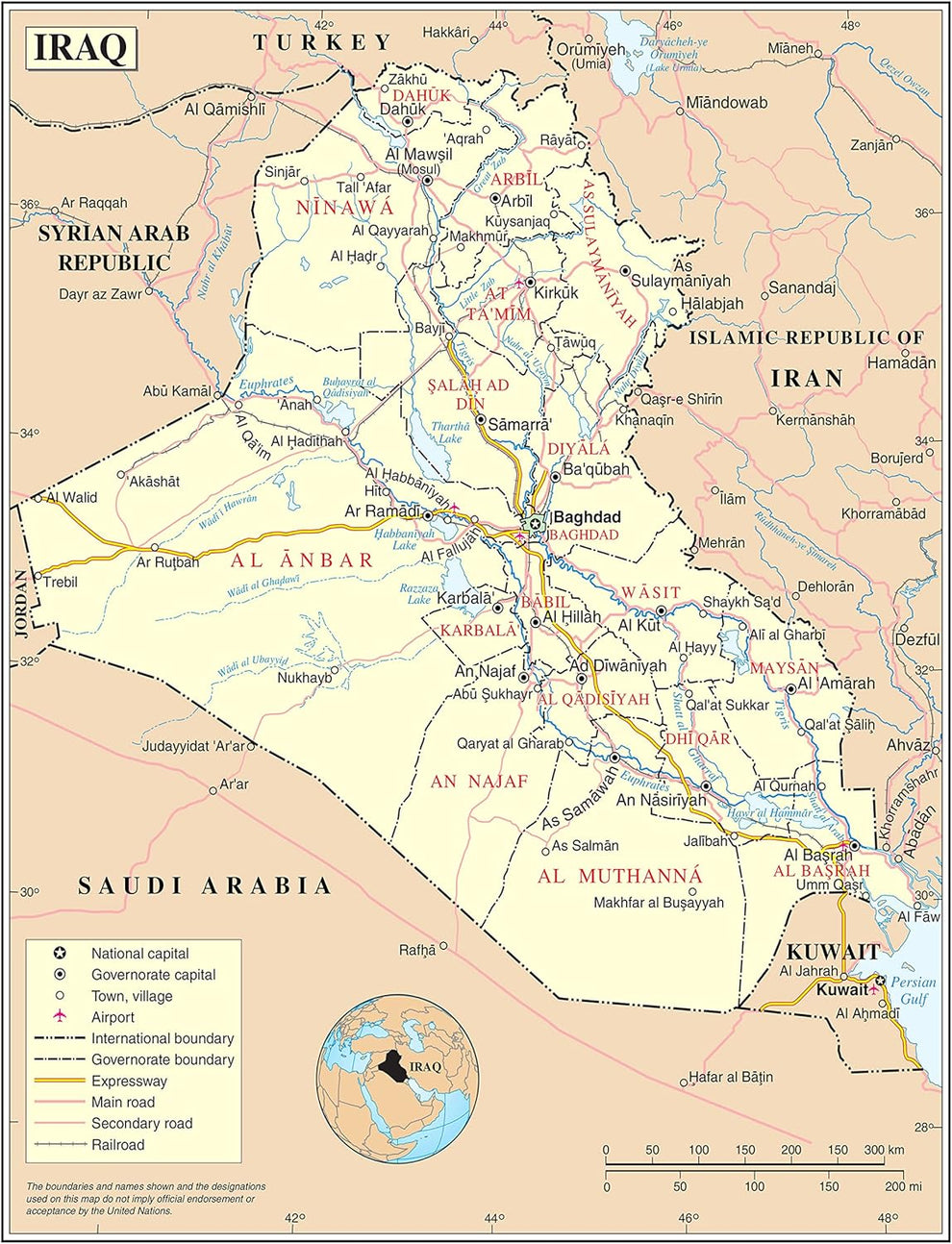 Iraq Map Poster: Detailed Political & Administrative Layout – GearMustHave