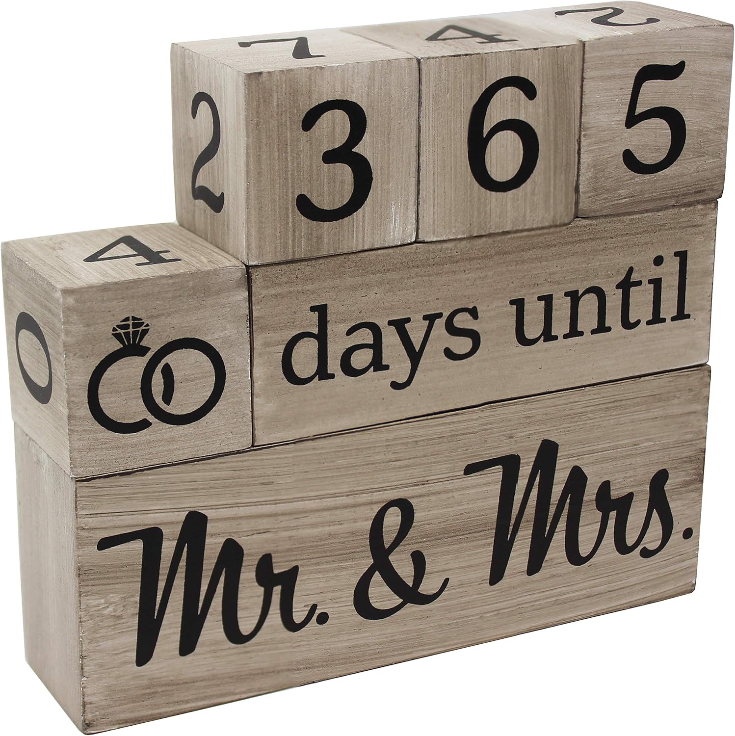 Rustic Wedding Countdown Blocks - Engaged Couples - Pulse Brands ...