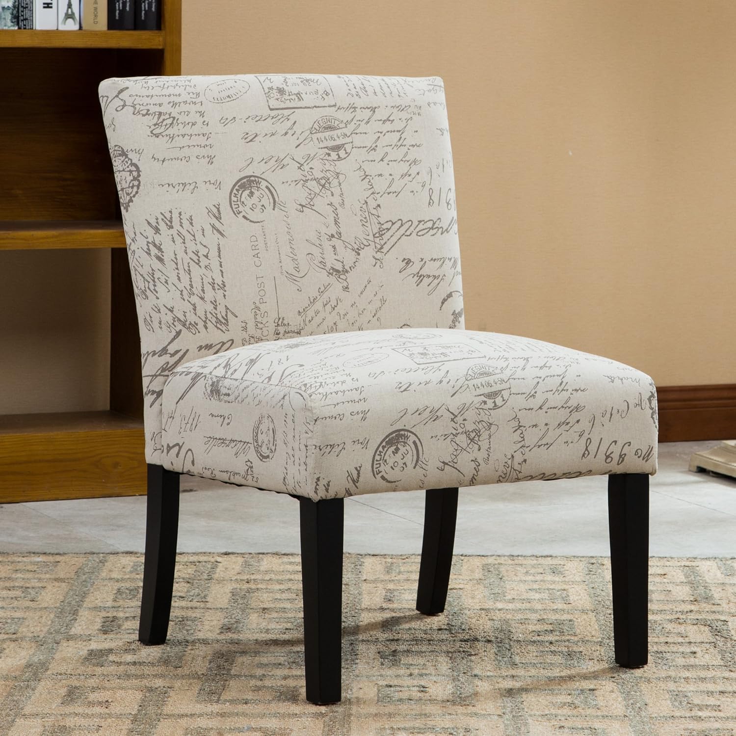 Script Print Accent Chair by Roundhill Furniture – GearMustHave