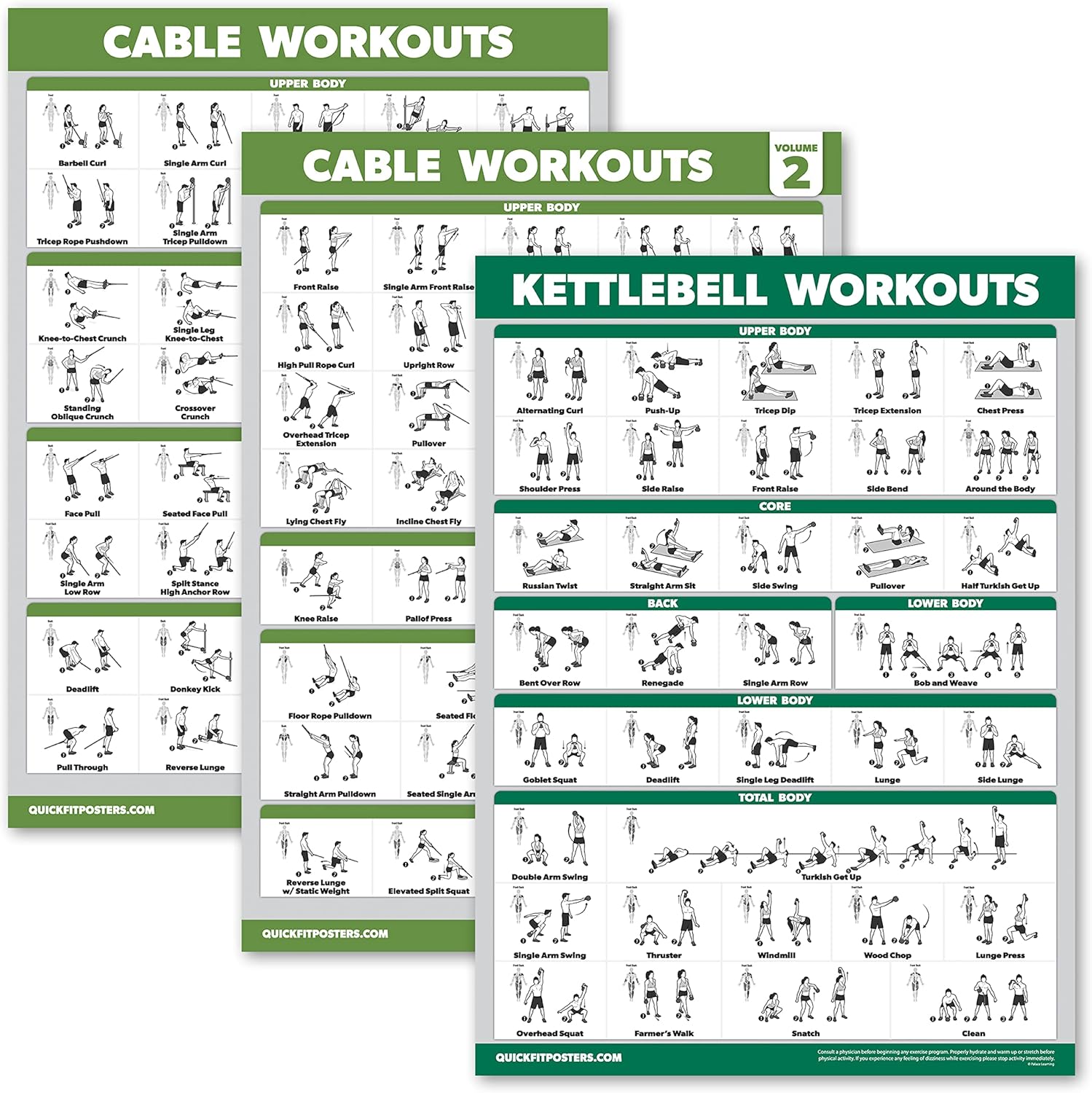 Ultimate Cable Machine & Kettlebell Workout Charts – GearMustHave