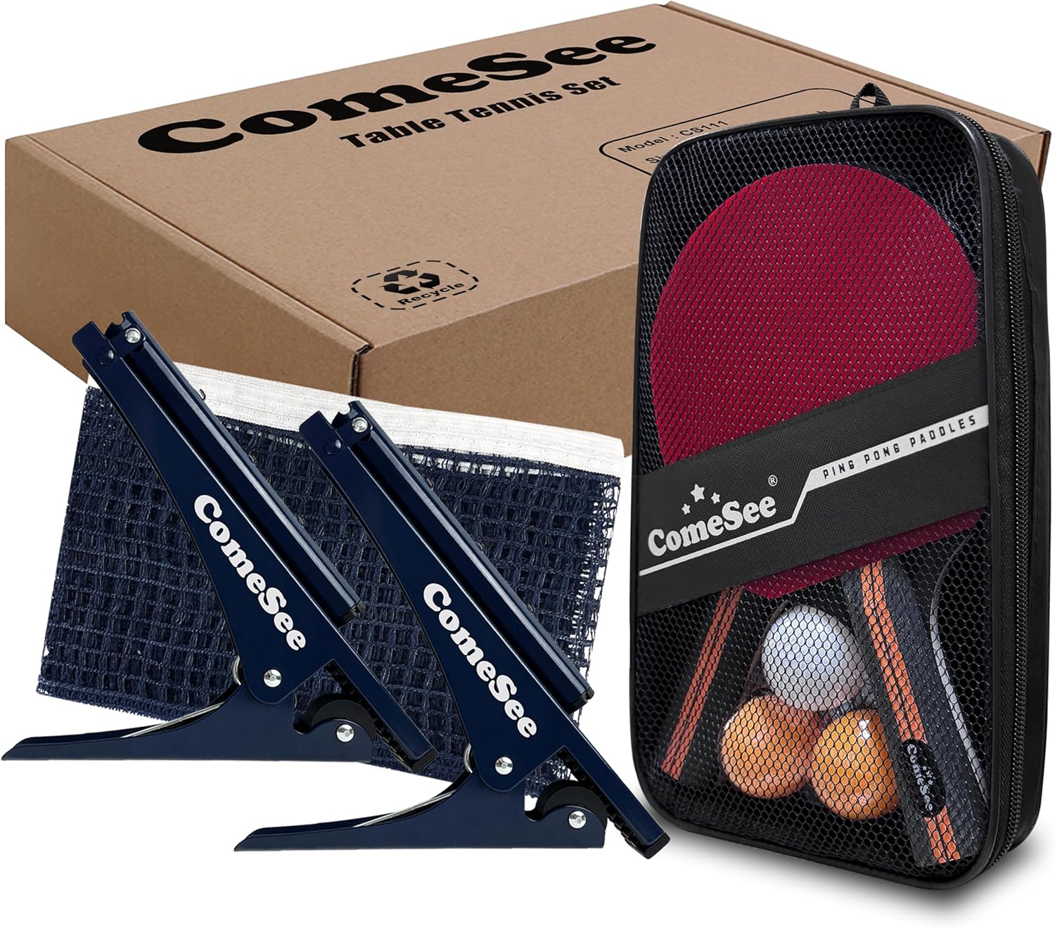 Portable Ping Pong Set with Spring-Activated Clamps – GearMustHave