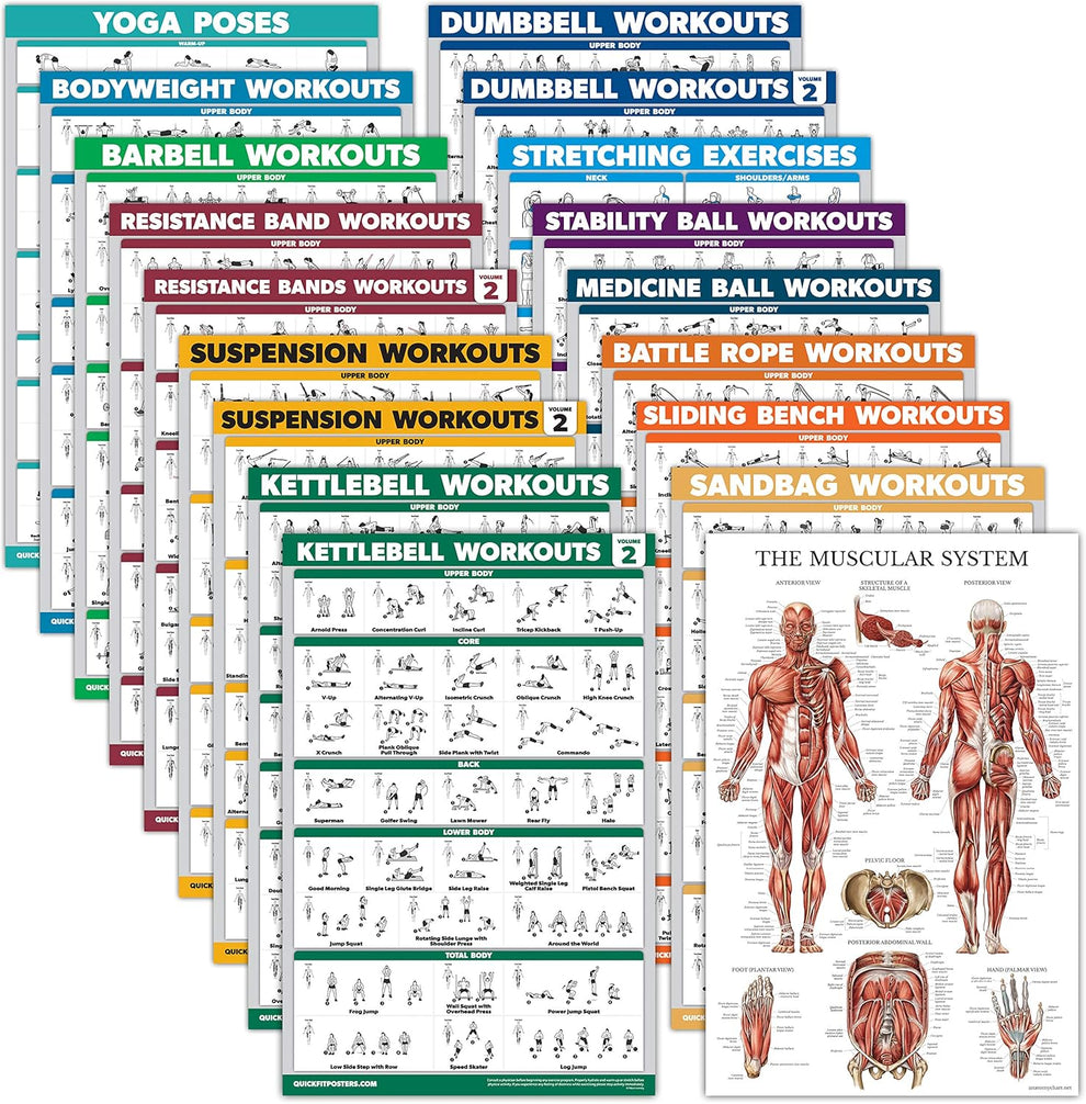 Ultimate Exercise Poster Set - 18 Pack! – GearMustHave