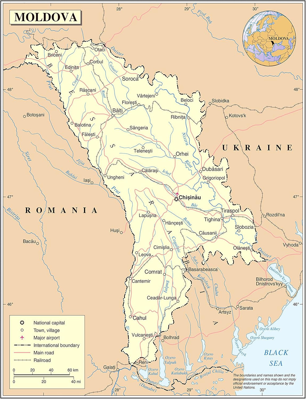 Moldova Political Map Poster - Detailed & Laminated! – GearMustHave